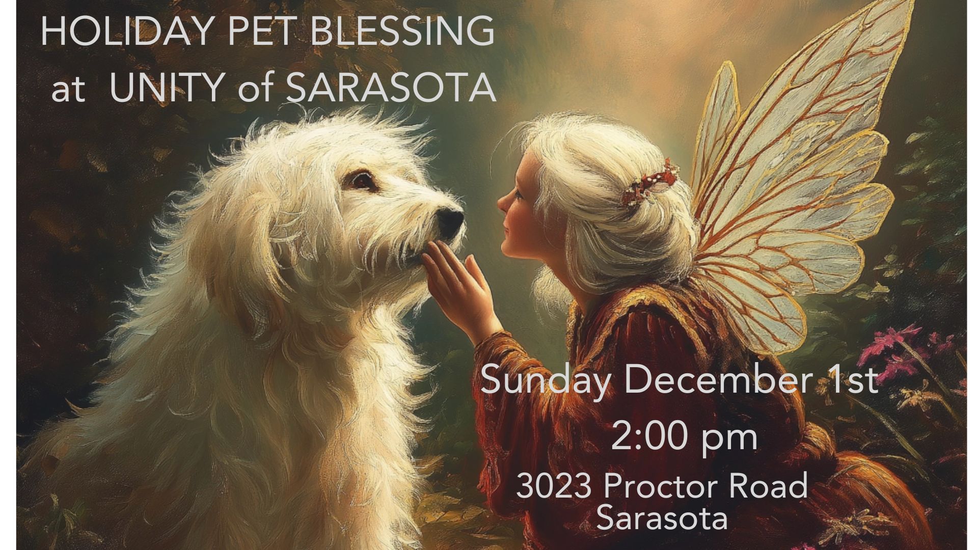 Pet Blessing - Sunday, December 1st at Unity of Sarasota | Sarasota Dog